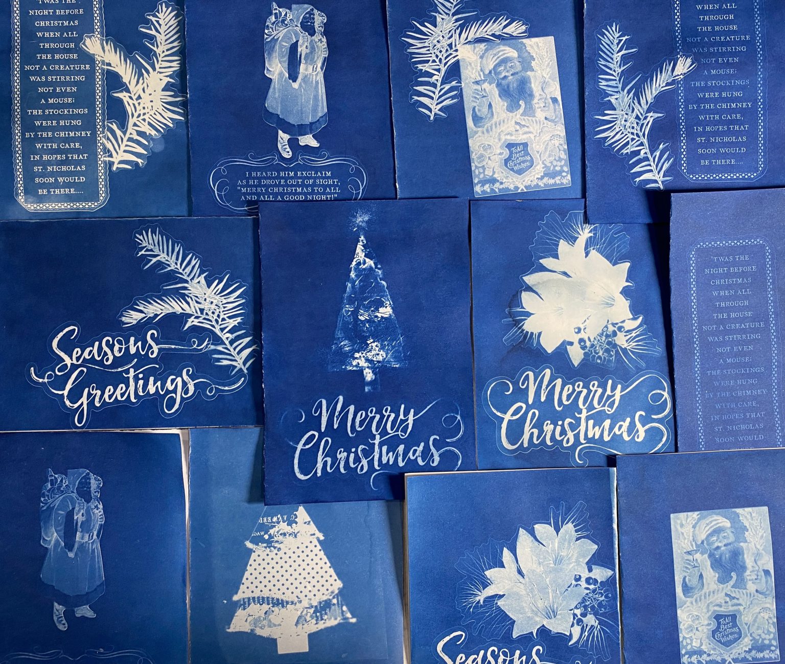 Cyanotype Christmas Cards DIY - Grown by Thorns